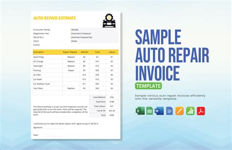Modern Computer Repair Invoice Template In Apple Numbers Pdf Excel