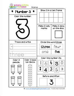 Number 3 Worksheet
