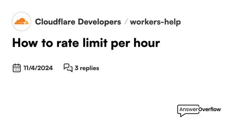 How To Rate Limit Per Hour Cloudflare Developers