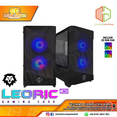 Casing Cube Gaming Fresno White Mid Tower Atx Case Tempered Glass