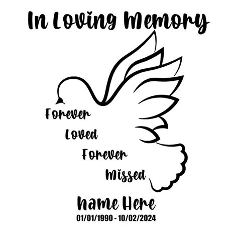 In Loving Memory Of Dove Vinyl Decal Custom In Loving Memory Sticker