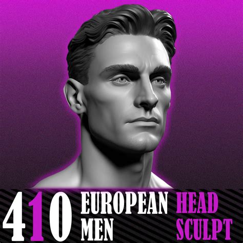 Artstation 410 European Men Head Sculpt Reference For Artist Vol06
