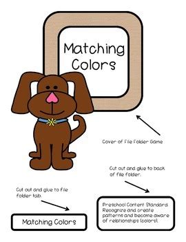 Matching Colors File Folder Game By Prebabe In Paradise TPT