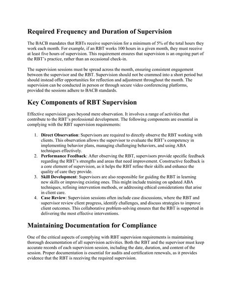 The Compass Of Care Steering Through Rbt Supervision Guidelinesdocx