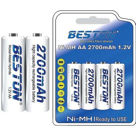 Beston Rechargeable Battery Aa 2700mah 12v 4 Pcs Makers Electronics