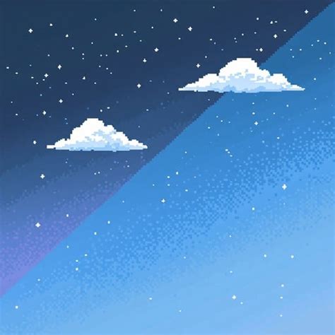 Free Dreamy Pixel Sky Image Pixel Minimal Clouds Download At