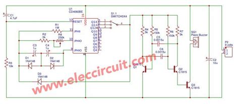 Cd4060 Timer Circuit 22 Second To 4 Hour Timer Circuit Timer Clock