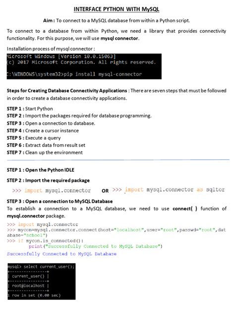 Interface Python With Mysql 1 Pdf Parameter Computer Programming