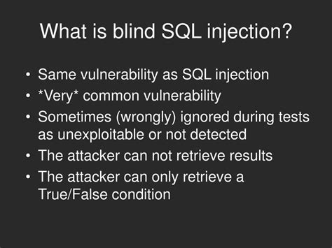 Ppt Blind Sql Injection Powerpoint Presentation Free Download Id 3775666