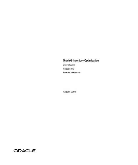 pdf oracle® inventory optimization · oracle® inventory optimization user s guide release 11i
