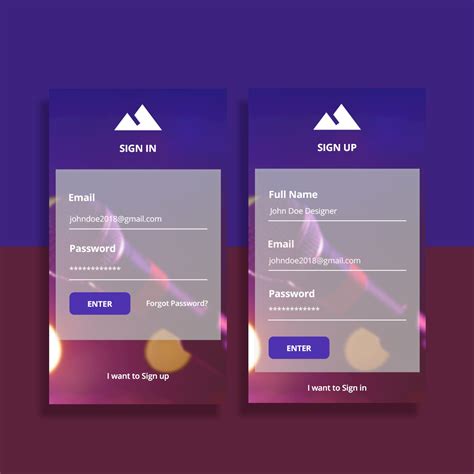 Login UI Templates Behance