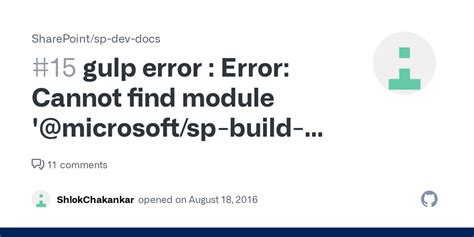 Gulp Error Error Cannot Find Module Microsoftsp Build Web