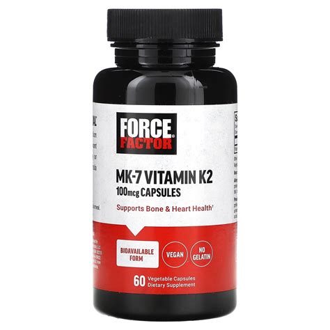Force Factor Mk 7 Vitamin K2 100 Mcg 60 Vegetable Capsules