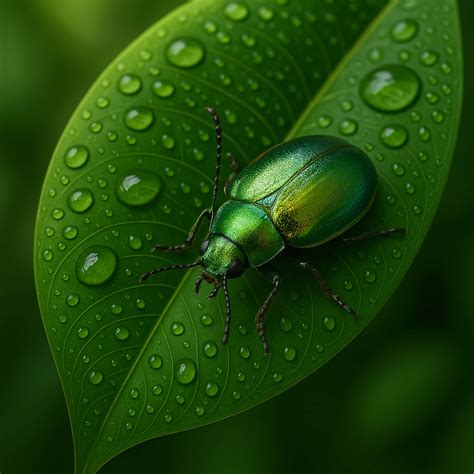 Download Green Bug On A Leaf Wallpaper