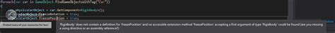 Rigidbody Freezeposition Missing Unity Engine Unity Discussions