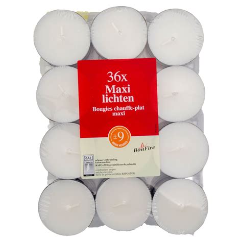 Theelichtjes Waxinelichtjes 9 Brand Uur Pak 36x Aanbieding 12 98