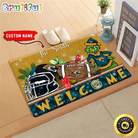 Nfl Jacksonville Jaguars Doormat Grinch Christmas Welcome Custom Name