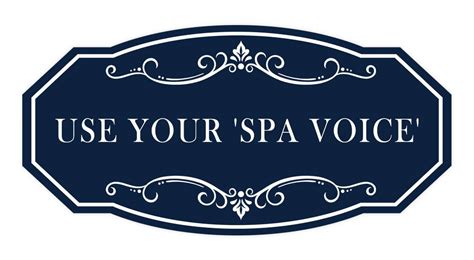 Signs Bylita Victorian Use Your Spa Voice Sign Navy Blue White Small
