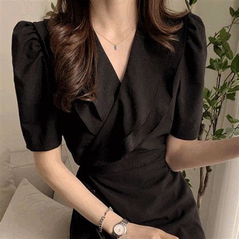 여신핏 프릴 V넥 롱 원피스 J 2196 에이블리