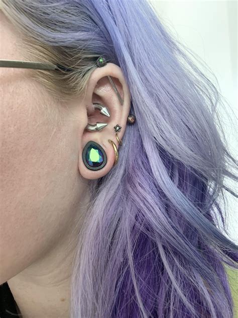 6g Septum 5 Ring Stack R Stretched