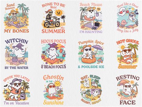 Retro Summerween T Shirt Svg Bundle Funny Summer Designs Digital