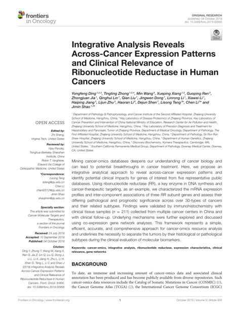 Pdf Integrative Analysis Reveals Across Cancer Expression Patterns
