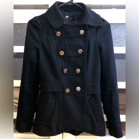 Пальто бушлат 42 шерстяной пиджак пальто весна чорне напівпальто жакет