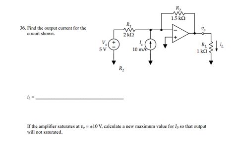 Solved Find The Output Current For The Circuit Shown I L Chegg Com