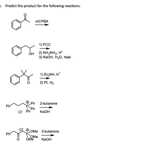 [Solved] . Predict the product for the following reactions. mCPBA 1) PCC... | Course Hero