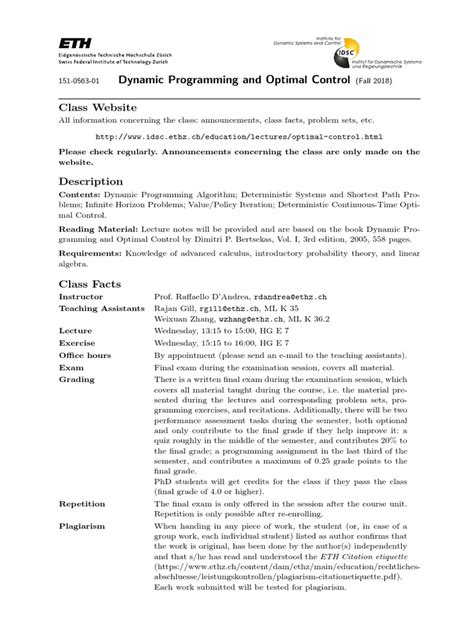 dynamic programming and optimal control class website 151 0563 01
