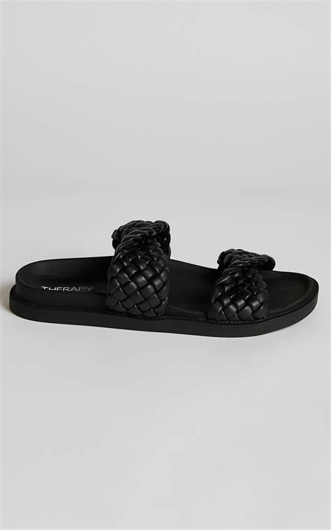 therapy evil slides in black showpo