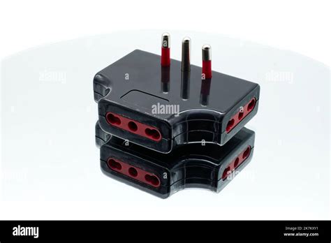Electrical Socket Adaptor Connecting Devices To Home Power Isolated On White Stock Photo Alamy