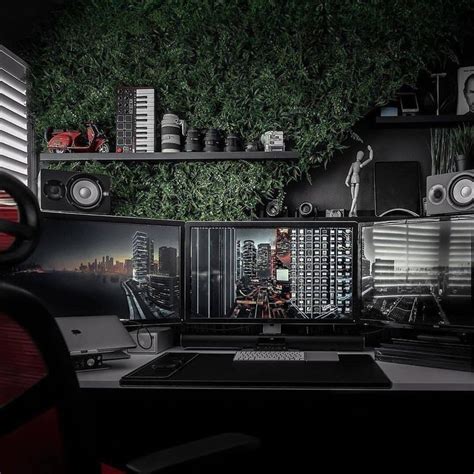 DARK MOOD CREATORS SETUP SPACEBOUND SETUPS Desk Setup Home Studio Setup Game Room Design