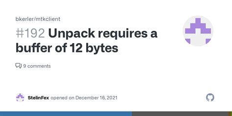 Unpack Requires A Buffer Of 12 Bytes · Issue 192 · Bkerlermtkclient · Github