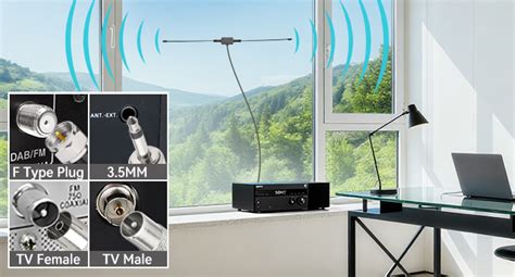 Superbat Fm Radio Antenna 75 Ohm Adhesive Mounting Indoor