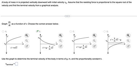 solved a body of mass m is projected vertically downward