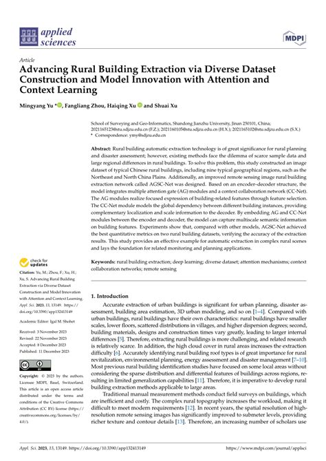 Pdf Advancing Rural Building Extraction Via Diverse Dataset Construction And Model Innovation