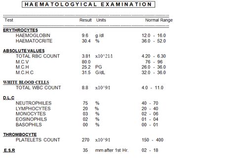 CBC Report Demo Lab Tests Guide