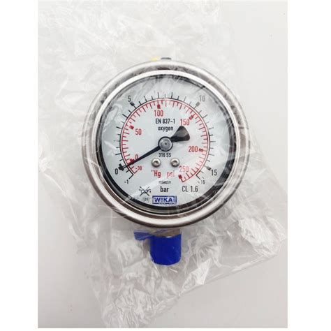 100 Original Wika Pressure Gauges Degrease For Oxygen Use 23250