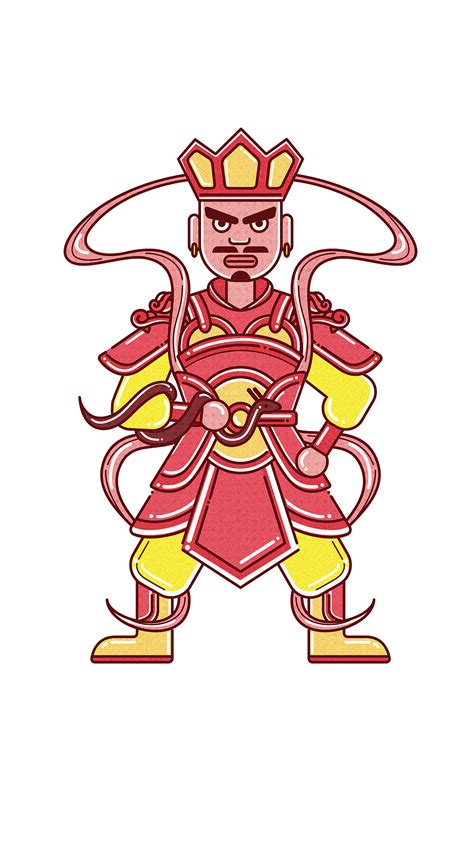 四大天王，中国元素插画sexoldman 站酷zcool