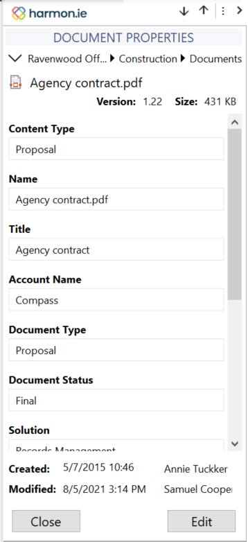 Viewing And Editing Document Properties