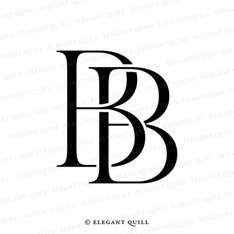 Monogram Logo Bb Initials Elegant Quill