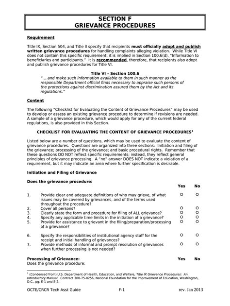 Example Of A Section 504 Grievance Procedure Doc Template Pdffiller