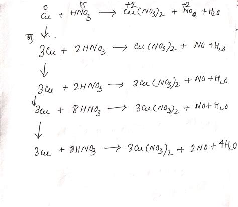 Cu Hno3 Cu No3 2 No H2o