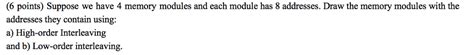 Solved Points Suppose We Have Memory Modules And Each Chegg