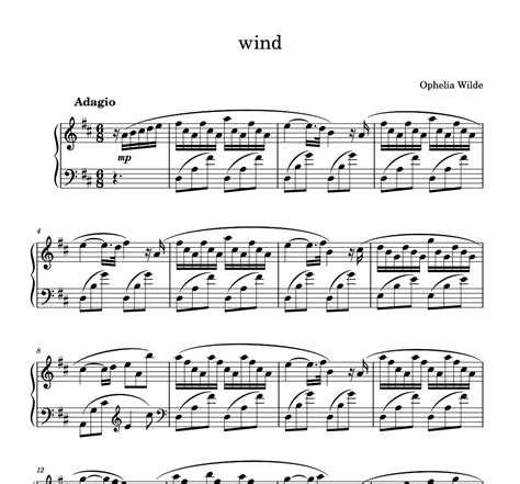 Wind Piano Sheet Music Ophelia Wilde