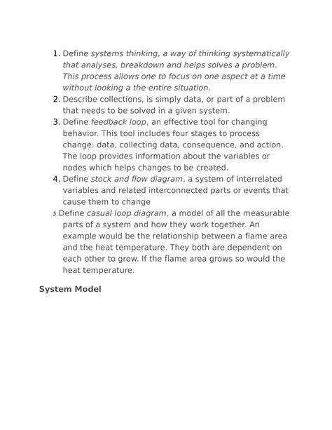 6 1 Activity Systems Thinking Project Milestone Define Systems Thinking A Way Of Thinking