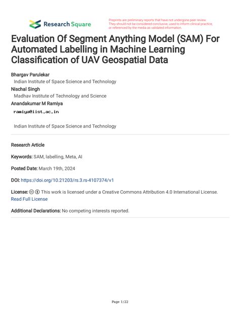 Pdf Evaluation Of Segment Anything Model Sam For Automated