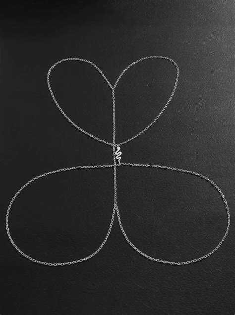 Уникално Мъжко Бижу за Тяло с Акцент Змия в Сребристо Мъжки Бижута