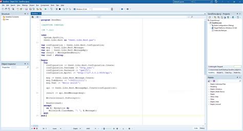 Delphi Send Sms With The Rest Api Code Sample